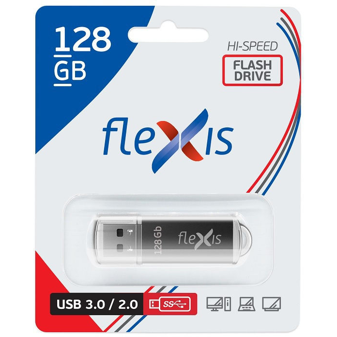 USB Flash накопитель 128GB Flexis RB-108 3.0 Black: купить в интернет ...