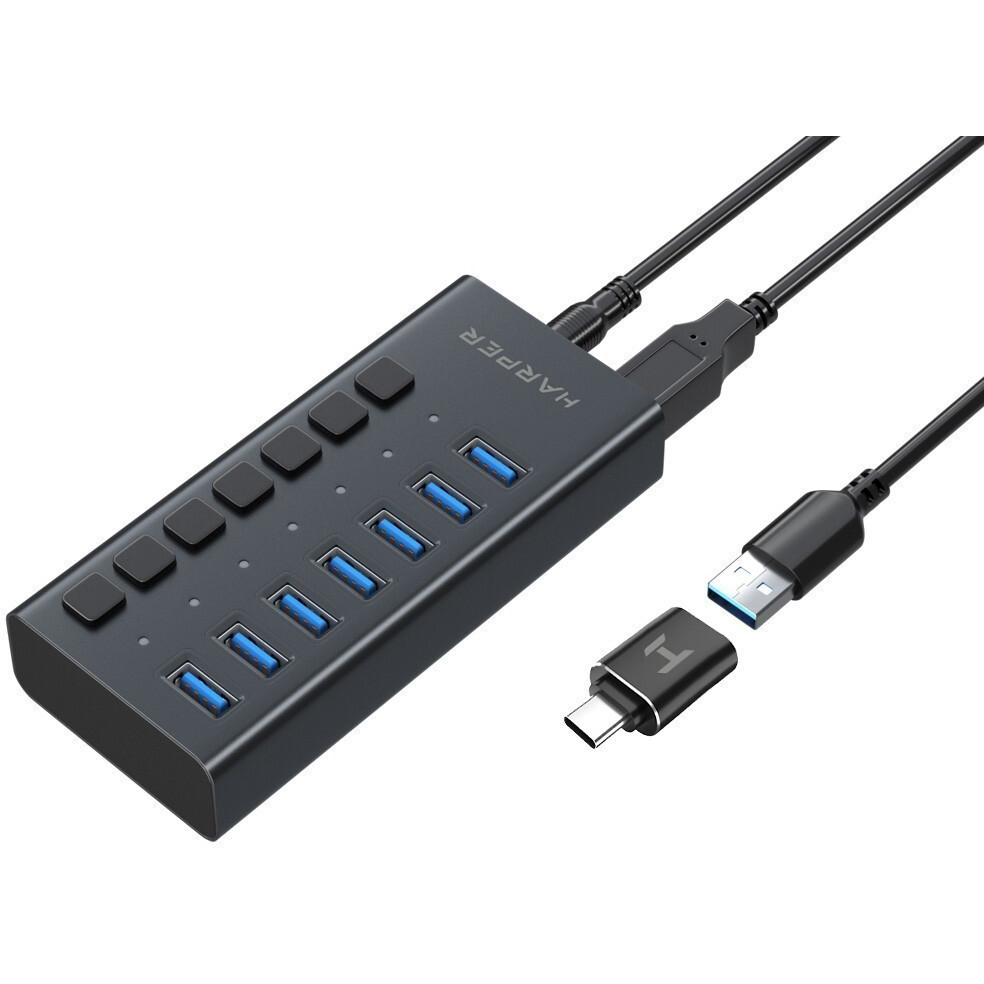 USB-концентратор Harper HUB-07MB Black: купить в интернет магазине ...