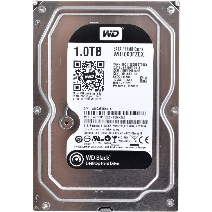 Жёсткий диск 1TB SATA-III WD Black (WD1003FZEX): купить в интернет ...