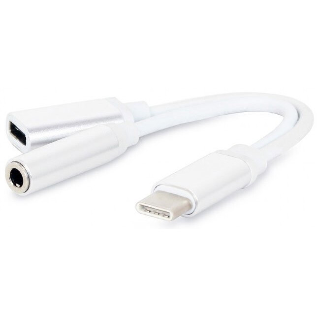 Переходник USB Type-C - 3.5 Jack/USB Type-C, Gembird CCA-UC3.5F-02-W ...