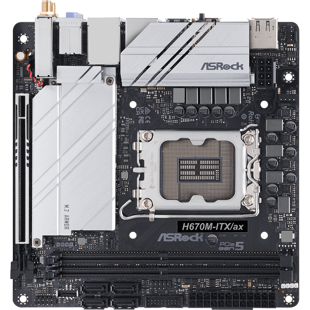 Купить материнскую плату ASRock H670M-ITX/AX в интернет магазине Регард ...